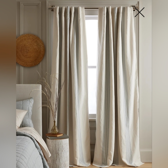 Quince | Accents | Nwt Quince Linen Coastal Stripe Blackout Curtains 2 ...